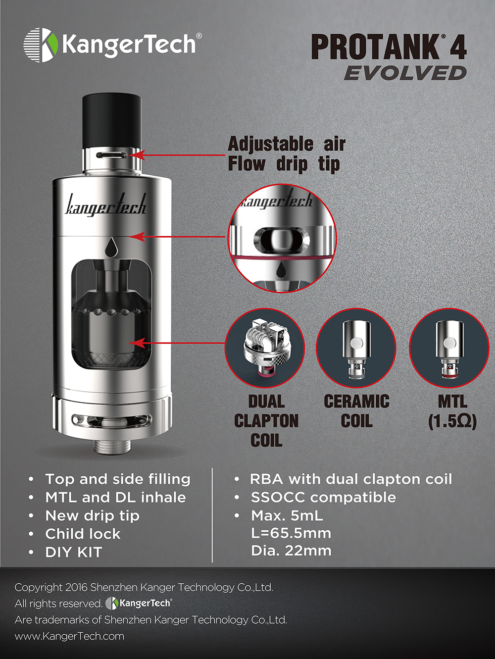 KangerTech Protank 4 porlasztó | e-liquidbolt.cc | Porlasztó